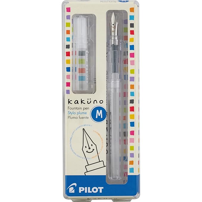 PILOT Kakuno Fountain Pen, Clear Barrel, Medium Nib (10822) – Unbox Japan