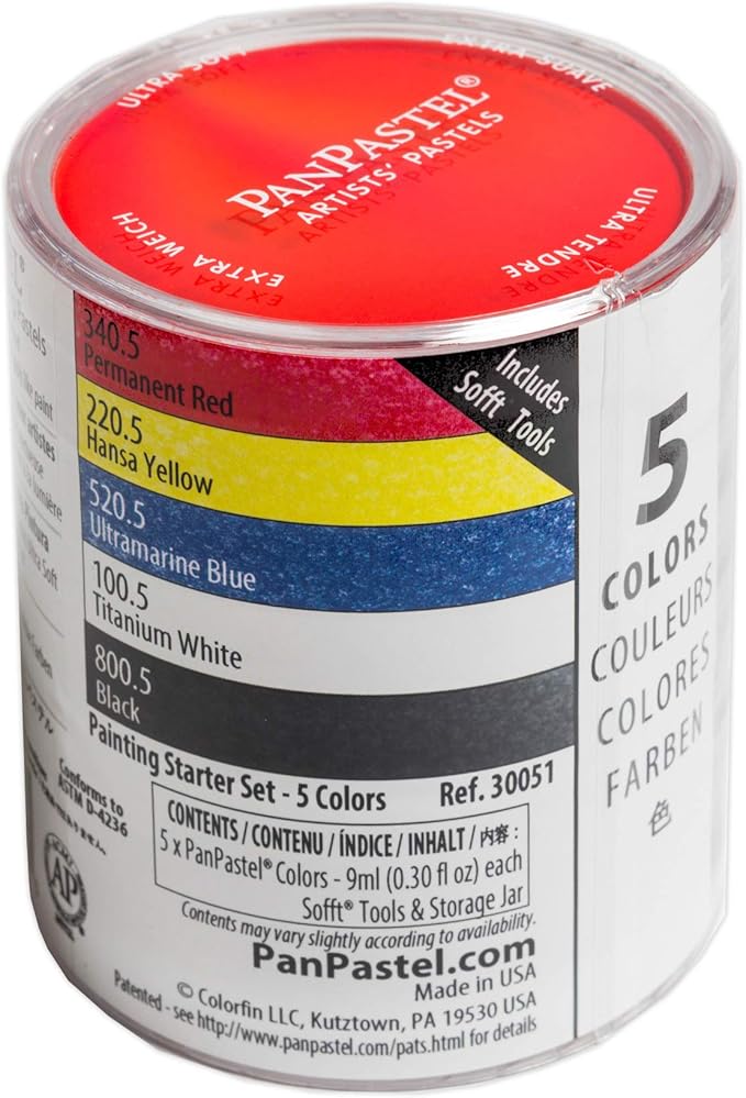 PanPastel 9-Milliliter Ultra Soft Artist Pastel Set, Painting, 5-Pack ...