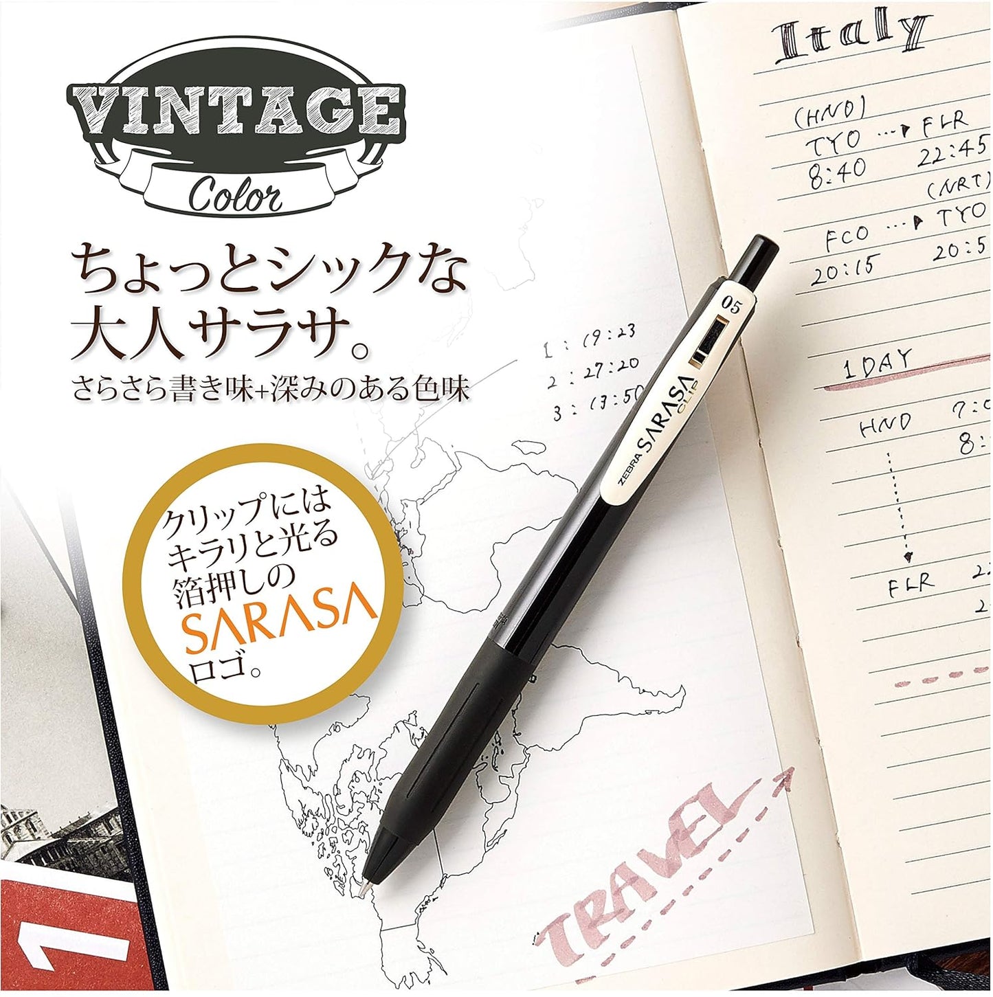 Zebra Sarasa Clip 0.5 Retractable Gel Ink Pen, Rubber Grip, 0.5 Mm, Vi ...