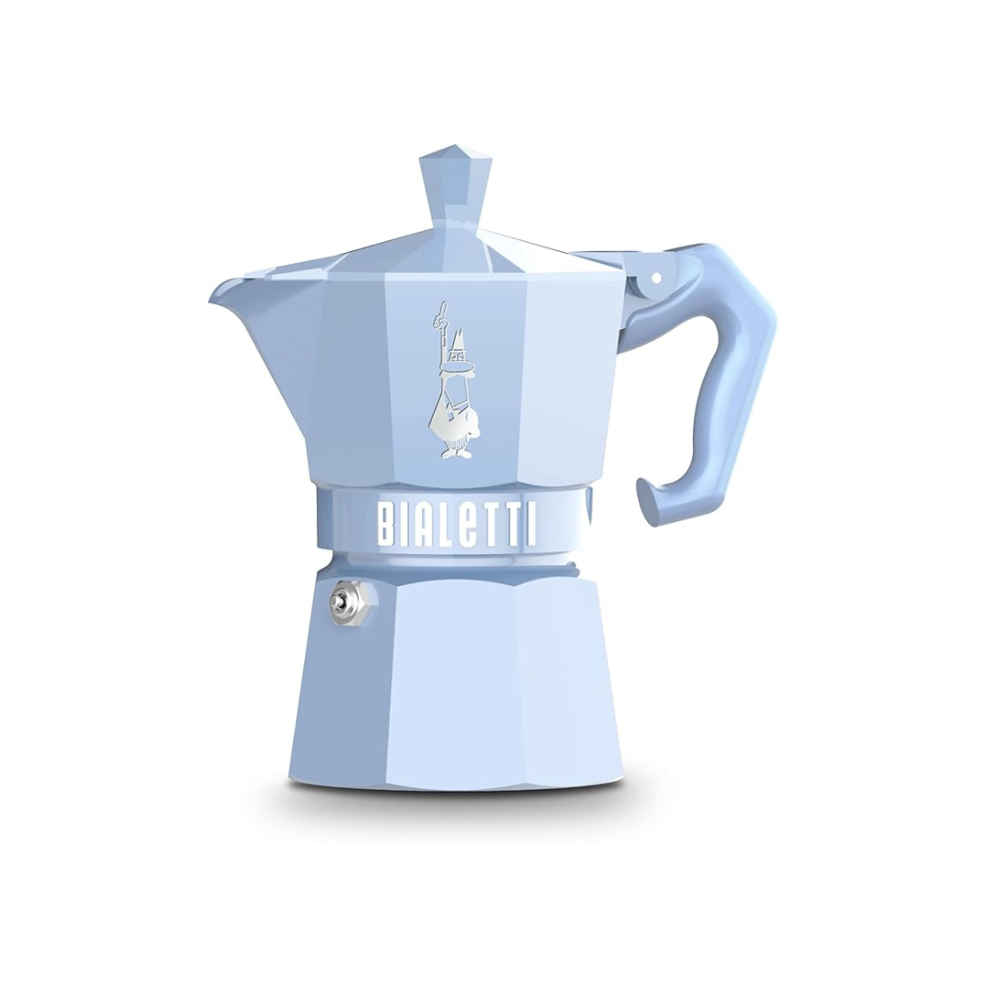 Bialetti Mocha Sky Blue 3 Cup Open Fire (Coffee Maker, Espresso Maker ...