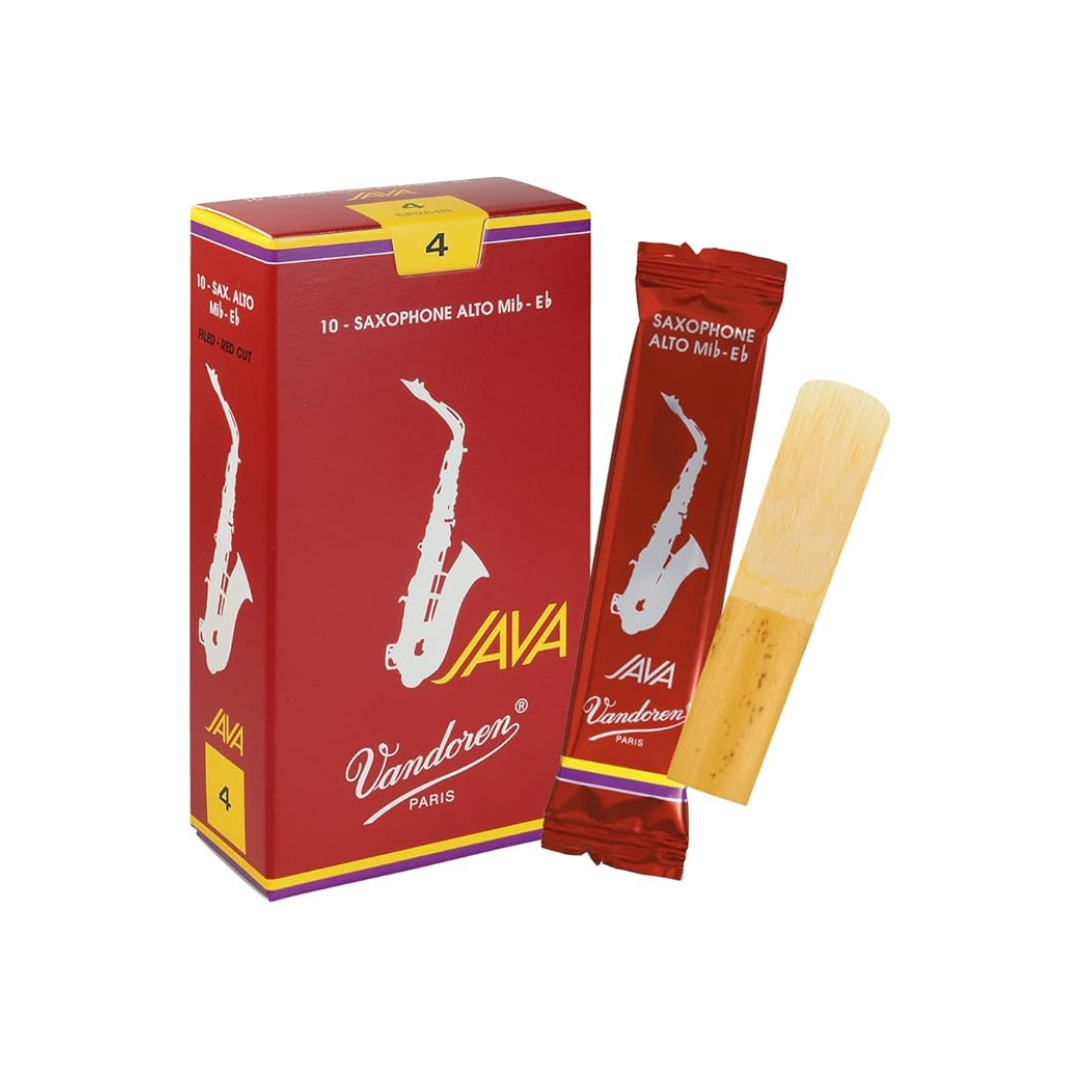 Vandoren Alto Saxophone Reeds Java Filed Red Cut Hardness: 4 (10 piece ...
